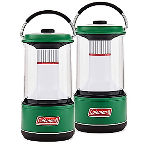 Coleman 1000 Lumens LED Water-Resistant Outdoor Camping Light Lantern with 4 Lighting Modes, and BatteryGuard Protection Technology, Green (2 Pack)