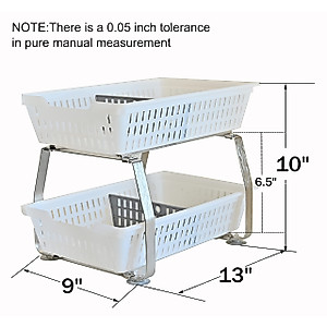 USHARP 2 Tier Clear Organizer with Dividers,Bathroom Organizer Under Sink Rack,Kitchen Pantry Medicine Cabniet Organizer Bins,Multipurpose Slide-Out Storage Container