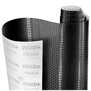 VViViD+ Honeycomb Matte Black Medium Pattern Car Wrap Vinyl (6ft x 5ft)