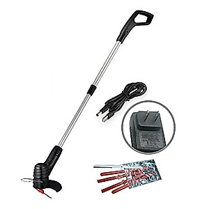 Cordless Lawn Mower 2000mAh Electric Lawn Mower Cordless Grass Hedge Trimmer Adjustable Handheld Mowing Machine Garden Power Tool with 18650 Battery