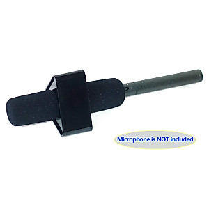 25mm-39mm Hole ABS Injection Molding Triangular Interview Mic Microphone Logo Flag Station Box for Stage Karaoke Handheld Shotgun Microphone (black)