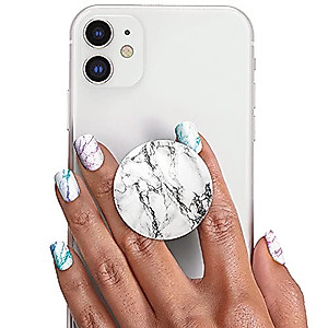 4 Pack Cell Phone Stand，Multi-Function Cellphone Foldable Finger Grip Holder for Smartphone and Tablets - Black and White Marble