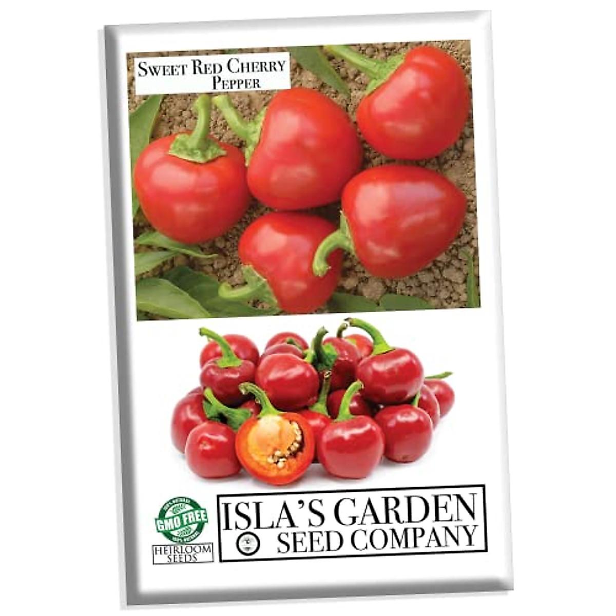 Sweet Red Cherry Pepper Seeds for Planting, 25+ Heirloom Seeds Per Packet, (Isla's Garden Seeds), Non GMO Seeds, Botanical Name: Capsicum annuum, Great Home Garden Gift