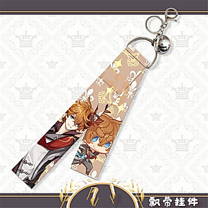 Genshin Impact Merch Box - Including Doll, Pillowcase, Hanging Picture, Acrylic Stand, Amulet, Keychain, Bell Pendant, 2 Brooch,30 Lomo card, 50 Sticker (Tartaglia), 25cmx20cmx7cm (BOX-YS001)