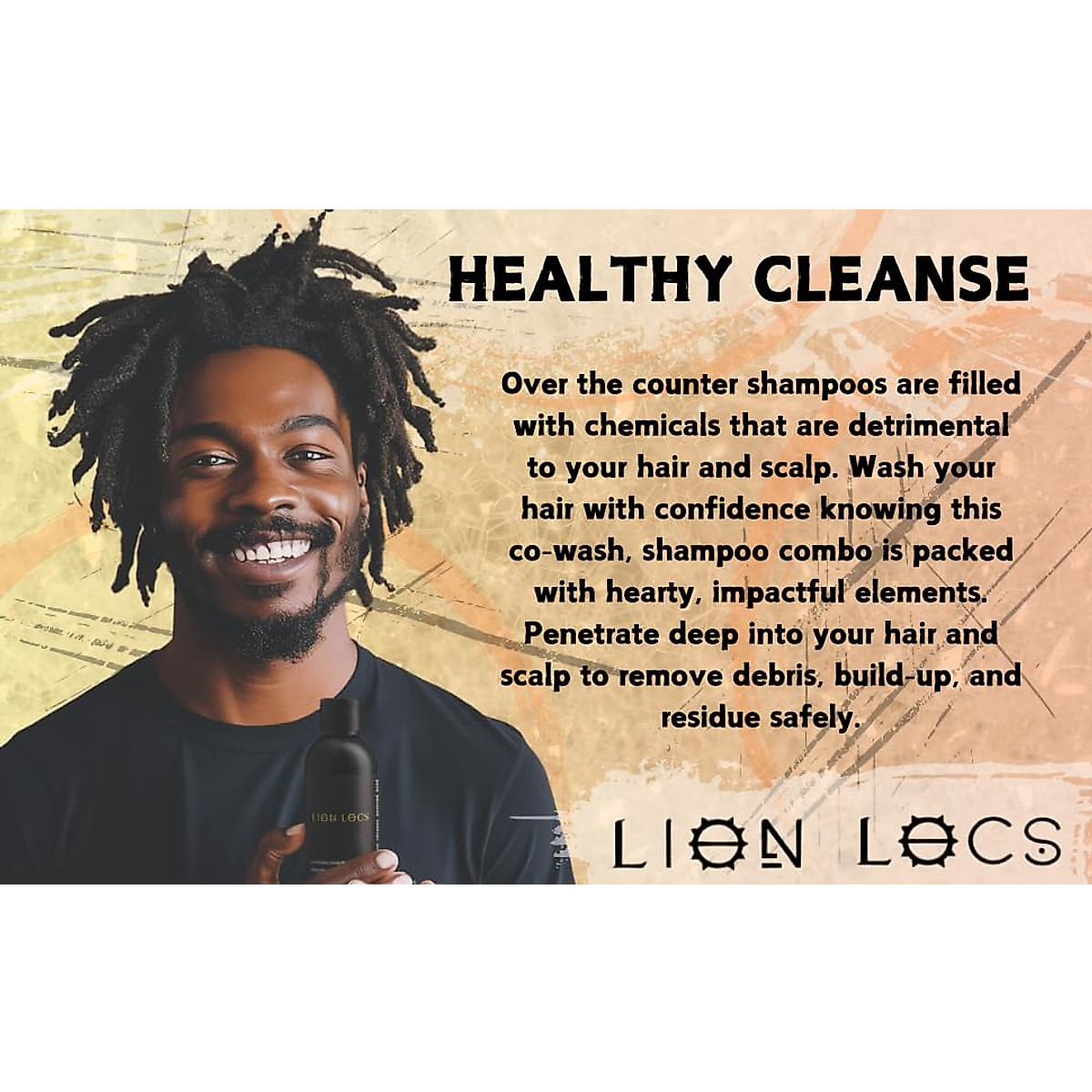 Lion Locs Shampoo and Conditioner for Dreads, Sisterlocks, Locks, & Dreadlocks | Lightweight Vegan Co Wash (8oz)