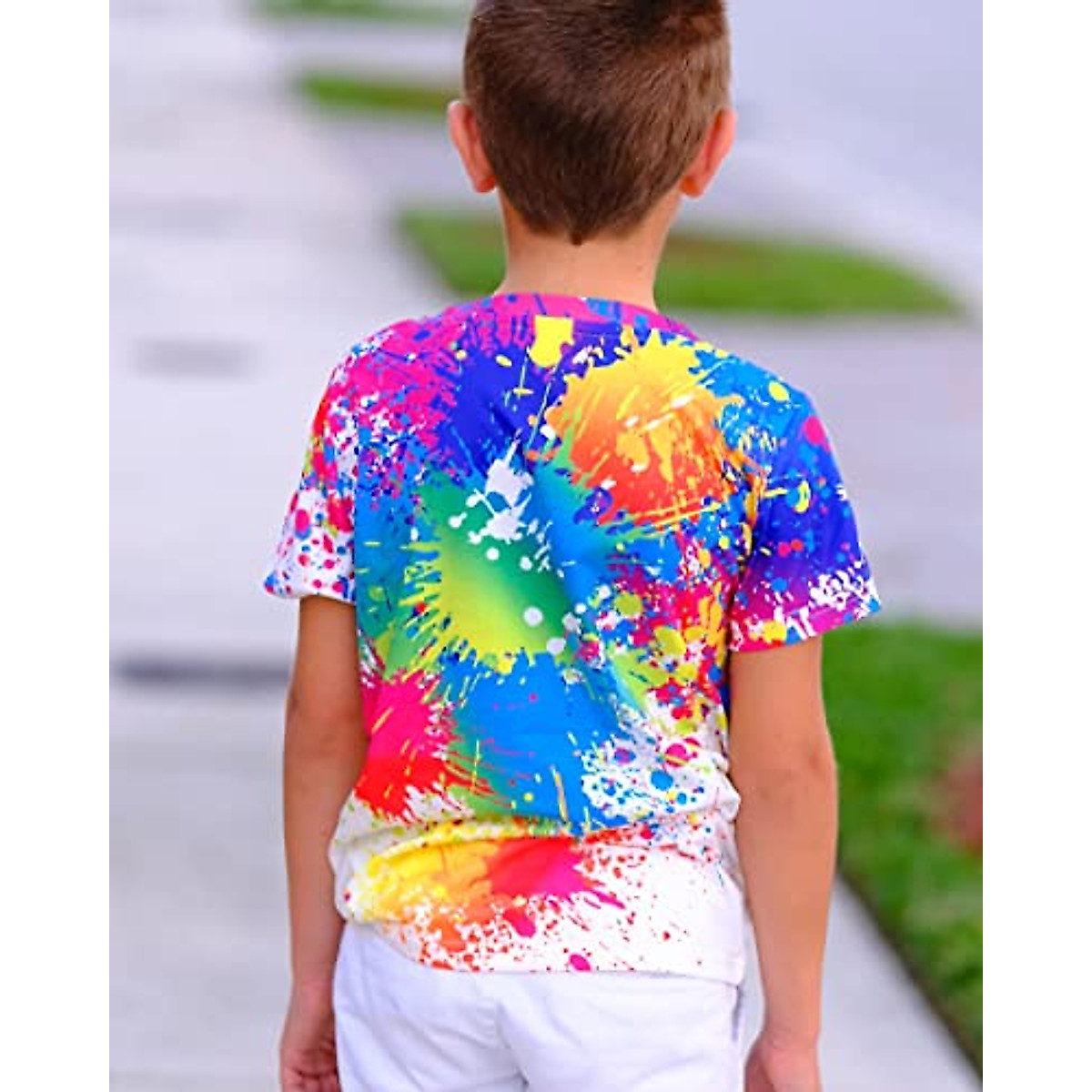 Loveternal Youth 3D T-Shirts for Kids Awesome Motley 00s Performance Graphic Tees Teen Girl Trippy Gay Pride O-Neck Boys T-Shirt White 10-12 Years