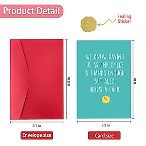 Beixian Boss's Day Card, Happy Boss Day Gifts for Men Women Boss, Funny Boss Day Card from Staff Coworke Employee, Boss Appreciation Card,Thank You Boss Card, Leaving Card for Leader Manager