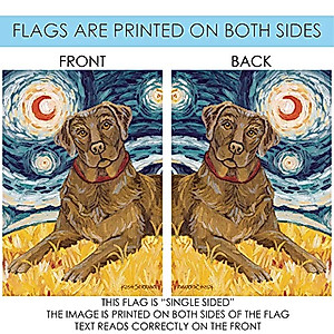 Toland Home Garden 102658 Van Growl-Chocolate Lab Dog Flag 28x40 Inch Double Sided Dog Garden Flag for Outdoor House Chocolate Lab Flag Yard Decoration