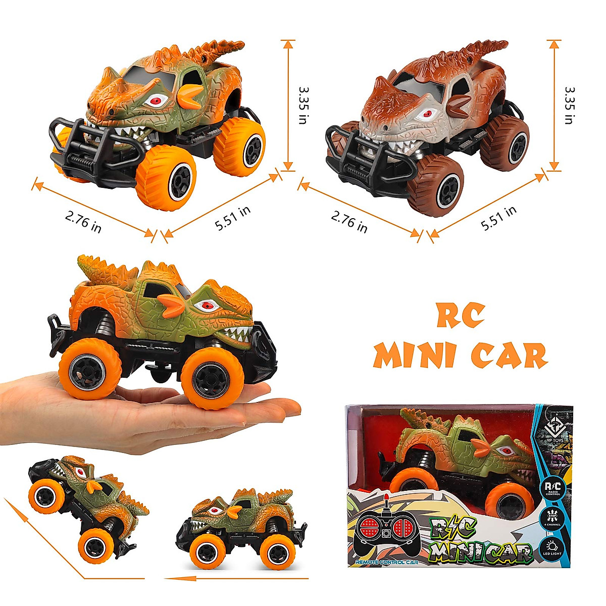 Remote Control Car for Boys 3-5, RC Car Toys for 3 4 5 6 Year Old Boys,4-Channel Off-Road Monster Trucks for Boys,1/43 Scale Remote Control Car for Girls 3-6,Toddlers Gifts for 3 4 5 6 Year Old Boys