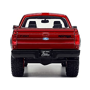 Jada Toys Just Trucks 1:24 2011 Ford SVT Raptor Die-cast Car Red with Tire Rack, Toys for Kids and Adults