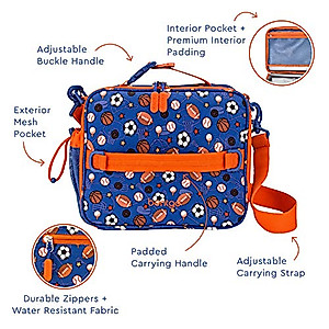 Bentgo Prints Insulated Lunch Bag Set With Kids Bento-Style Lunch Box (Sports)