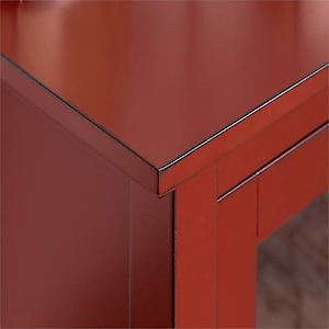 Walker Edison Charlotte Classic Glass Door Storage Buffet, 52 Inch, Red