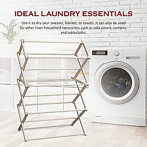 Peaceful Classics Wooden Laundry Rack - Amish Handmade Wooden Clothes Drying Rack - Foldable Drying Rack for Towel, Blanket, Linen Household Essentials - for Indoor Or Outdoor Use (52" x 36" x 16")