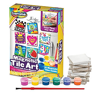 Creative Kids Magnetic Mini Tile Art - Make Your Own 10 Fridge Magnets