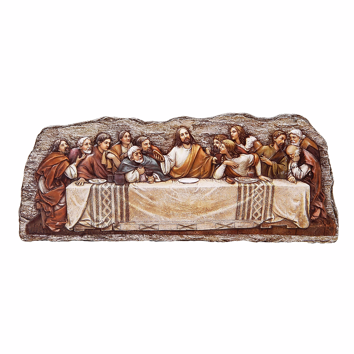 Joseph's Studio by Roman - The Last Supper Wall Plaque, 5" H and 12.25" W, Resin and Stone, Religious Gift, Wall Decoration, Collection, Durable, Long Lasting