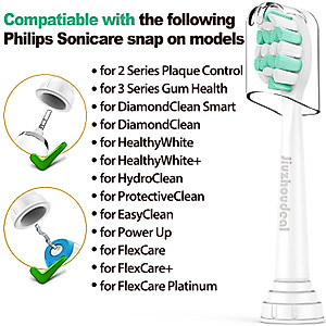 Jiuzhoudeal Toothbrush Replacement Heads for Philips Sonicare C2 Plaque Control ProtectiveClean 4100 5100 6100 Electric Toothbrush Heads, 10-Pack