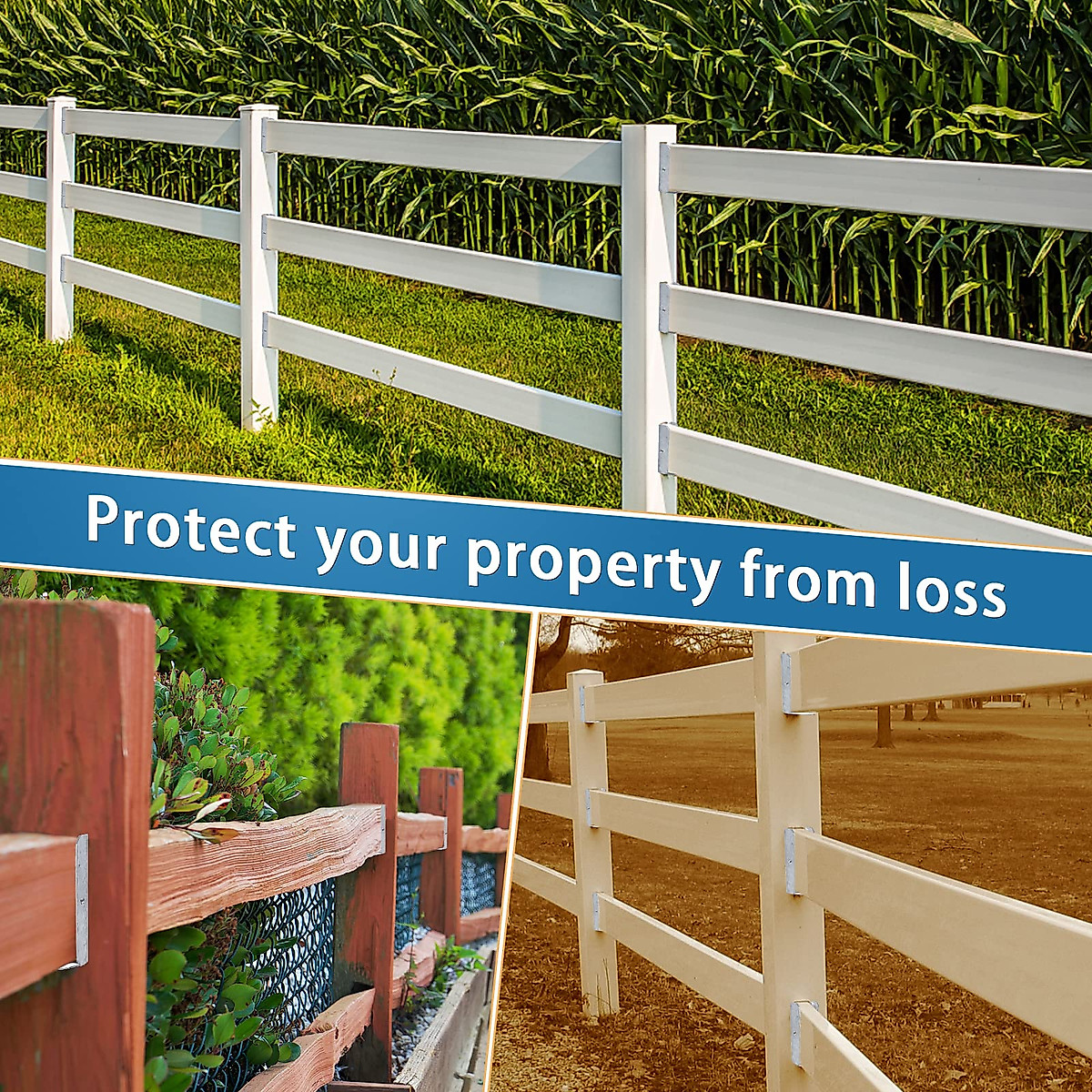 LukLoy 10 Pack 2x4 Brackets for Wood Rail, Fence Brackets Repair Kit Galvanized, Deck Railing Bracket Connectors for 2"×4"(Actually 1.5"x3.5") Wood Post, Includes 70PCS 304 Stainless Steel Screws