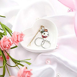 BigNoseDeer Super Cute heart shape Ceramic Sauce Dish,Mini Side Seasoning Dish,Condiment Dishes/Sushi Soy Dipping Bowl,Snack Serving Dishes,Love Porcelain Small Saucer Set(Set of 4) (3.38inch)