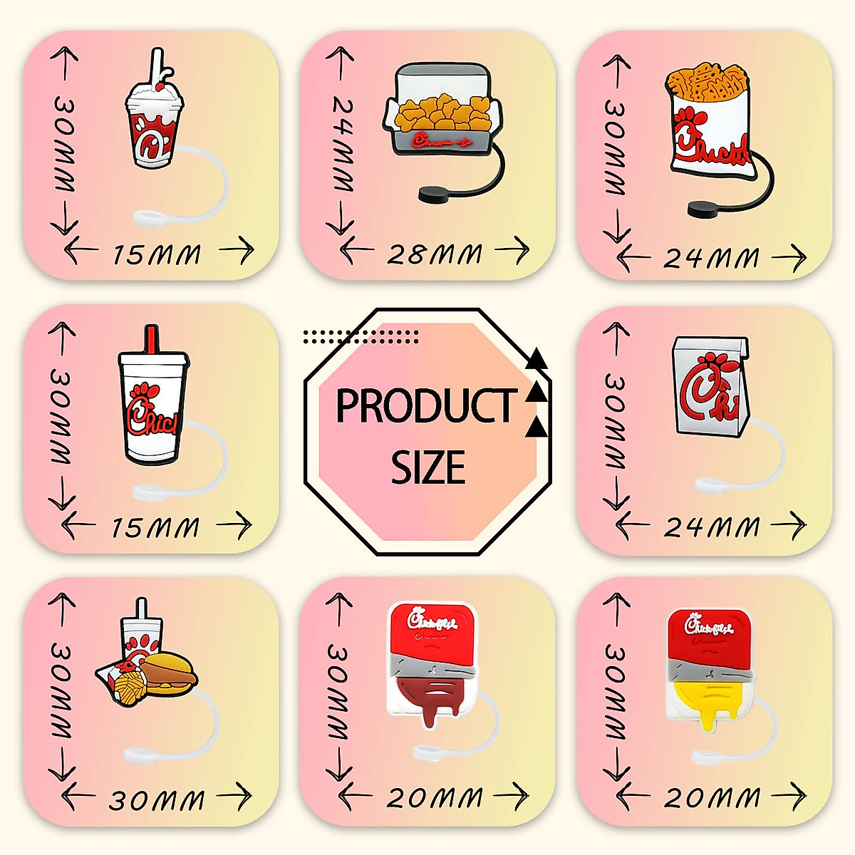 Straw Cover Cap,Reusable Drinking Straw Toppers,Straw Covers for Stanley Cup 30&40 Oz Tumbler Straw Accessories Splash Straw Protector Portable Dust Straw Caps Decoration(8Pcs