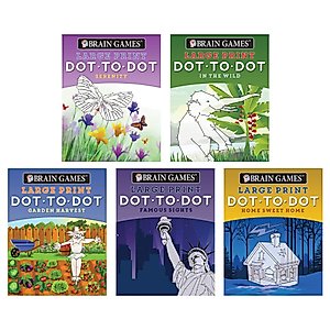 Brain Games 5 Booklet Set - Large Print Dot to Dot (Brain Games - Dot to Dot)