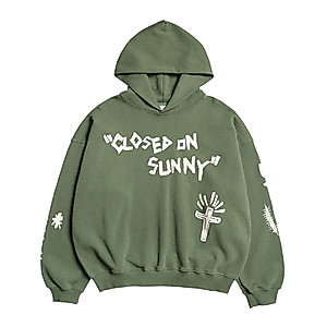 Arnodefrance Men Snow Man Hoodies Street Essential Hoodie Foaming Letter Graphic Cotton Hooded Pullover