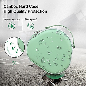 Canboc Airpods Max Case for Apple AirPods Max Headphone, Hard Carrying Smart Headphones Case, Extra Space fits Cable, Charger, Green (PU)