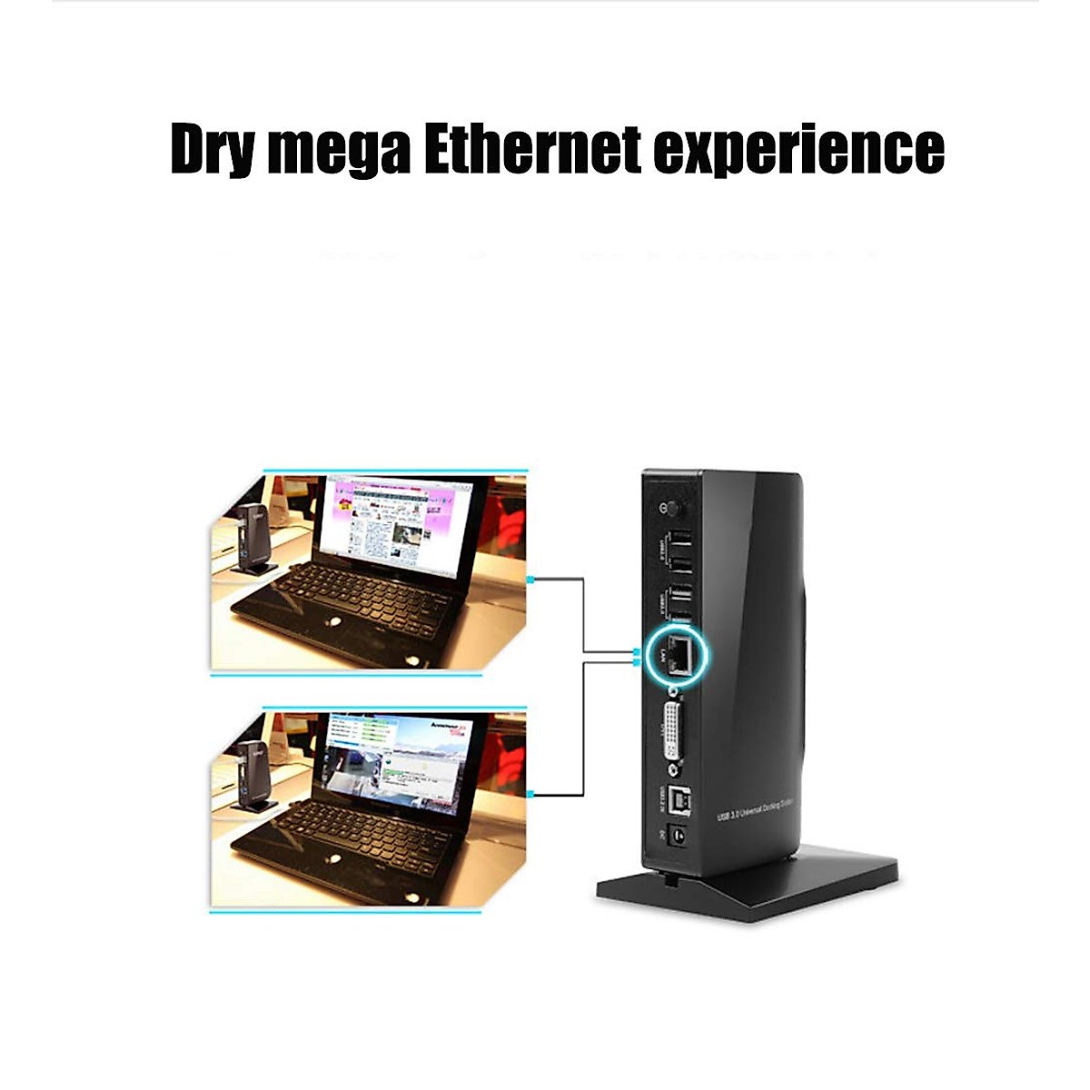 XUNMAIFHB Portable Docking Station,USB3.0 Docking Station Notebook high-Speed Transmission Multi-Function Converter DVI, Gigabit RJ4, Audio Interface, Microphone Interface Fast Transmission