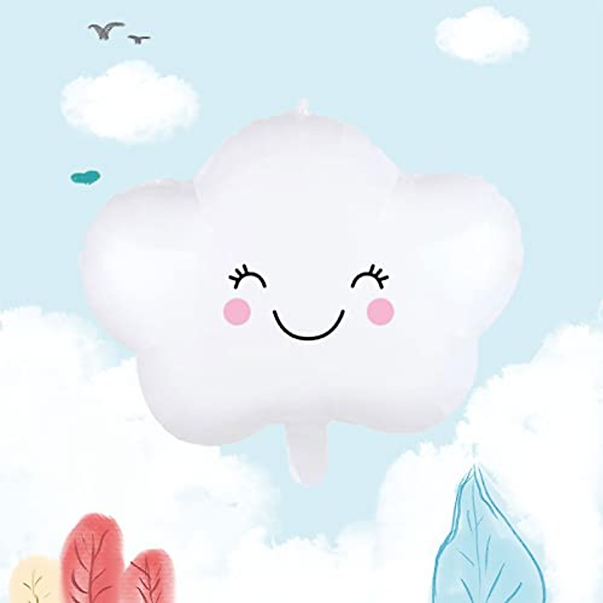 12pcs White Cloud Balloons 18 Inch Mylar Foil Cloud Balloons for Baby Shower Birthday Wedding Party Supplies