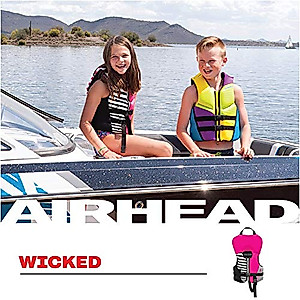Airhead Infant Type II Life Jacket | US Coast Guard Approved | Closed Sided, Quick-Dry | Secure Buckles & Zipper | Wicked Kwik-Dry NeoLite Flex | Hot Pink