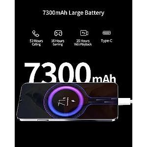 ExAchat M13 Pro 5G Unlocked Smartphone, Android 13 Phone 6GB+256GB 64MP 7.3" Large Screen 7300mAh Dual SIM Cell Phone 5G Fingerprint/Face ID