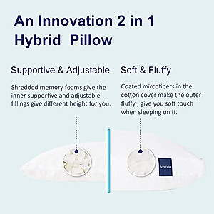 ACCURATEX King Size Hybrid Memory Foam Pillows Set of 2 with Super Soft Down Alternative Comforter King Size