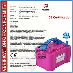 TOOMCYD Electric Balloon Pump Portable Dual Nozzle Balloon Inflator Blower for Party Decoration with Tying Tool,Inflating Faster Save Time Rose Pink