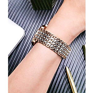 BINLUN Ultra Thin Mesh Stainless Steel Watch Band Light Watch Strap Polished Watch Bracelets Replacement 12mm/14mm/16mm/18mm/20mm/22mm for Men Women with Butterfly Buckle(Silver and Rose Gold,18mm)