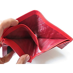 Julie Genuine Real Stingray Skin Leather Eye Man Bifold Shiny Red Wallet