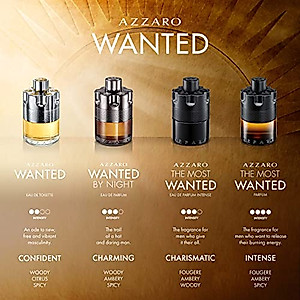 Azzaro The Most Wanted Eau de Parfum Intense - Cologne for Men - Fougère, Ambery & Spicy Fragrance, 3.3 Fl Oz