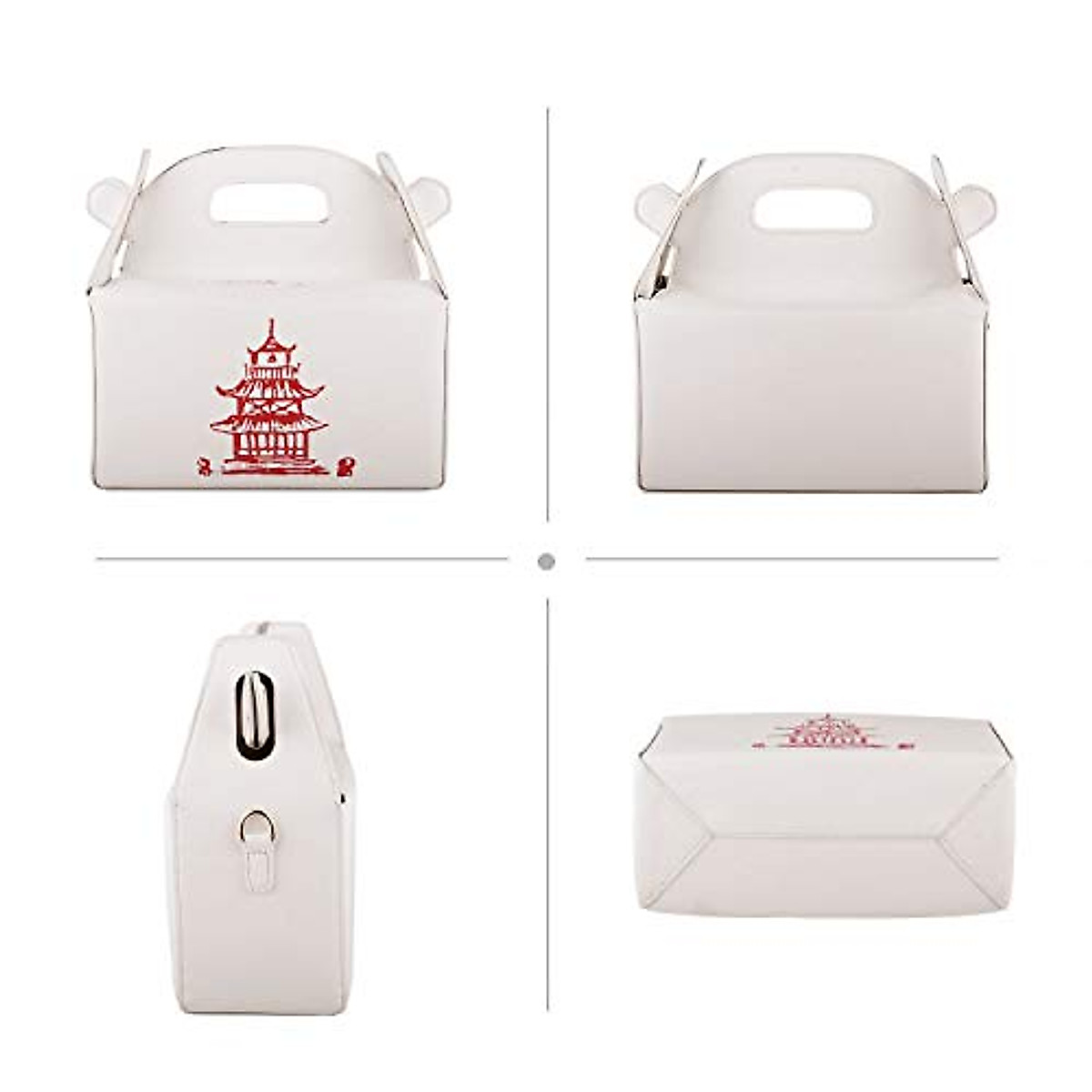 KUANG! Fashion Crossbody Handbags Takeout Box Shoulder Bag Chinese Tower Pu Packing Box Purse for Girls
