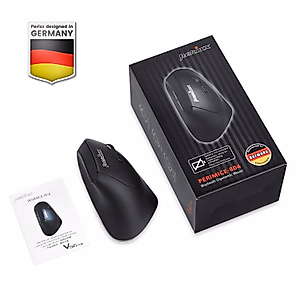 Perixx PERIMICE-804 Bluetooth Vertical Mouse, Bluetooth Connection for Windows and Android System, Works Without USB Receiver, Black