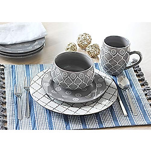 MOROCCAN GREY 16 PIECE DINNERWARE SET
