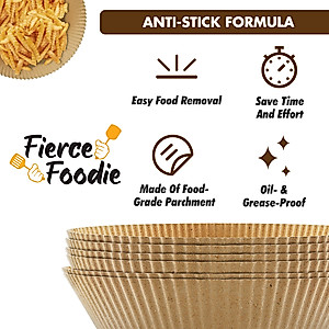 Fierce Foodie Air Fryer Disposable Paper Liner for Ninja Air Fryer, 100 PCS Round Air Fryer Liners for Ninja AF101 Air Fryer, Ninja AF150 Air Fryer XL and Ninja AF161, 8 Inch Parchment Paper