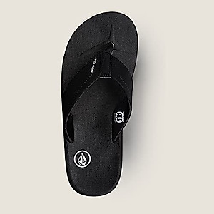 Volcom Men's Victor Flip-Flop Sandal, Black, 6
