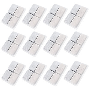 MyfatBOSS Cat Water Fountain Filter, 12 Pack Pet Water Fountain Filter Replacement with Coconut Activated Carbon Filter Compatible with furrybaby 64oz/2L Cat Water Fountain