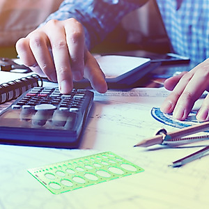 Circle Template 3 Pieces Plastic Circle and Oval Templates Measuring Templates Rulers Digital Drawing for Office and School Building Formwork Drawings Templates (Clear Green)