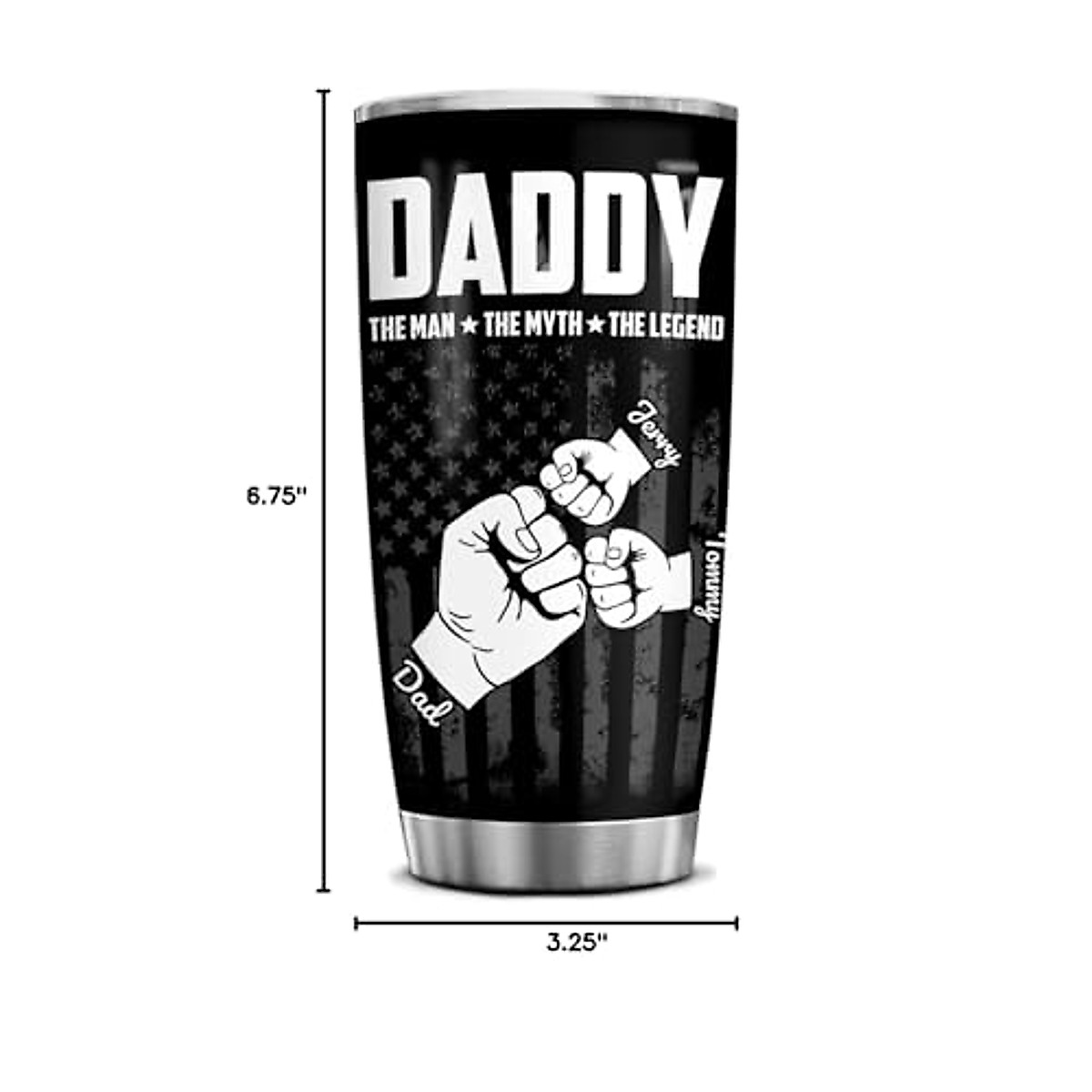 wowcugi Dad Tumbler Personalized Dad Gifts From Daughter Son Man Myth Legend American Flag Tumblers Stainless Steel Coffee Travel Mug 20oz 30oz Birthday Christmas Cup Gift For Men Dads Daddy…