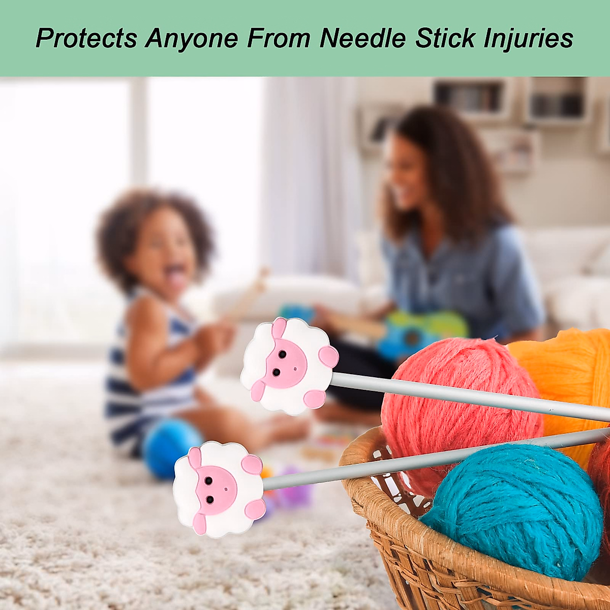 Yzzyemn 20 pcs Knitting Needle Stoppers Point Protectors Knitting Accessories and Supplies Knitting Tools Knitting Starter kit Beginner for Knitting Gifts