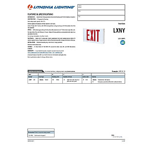 Lithonia Lighting LX W 3 R EL N LED Titan Steel Emergency Exit Sign, 4 watts, White