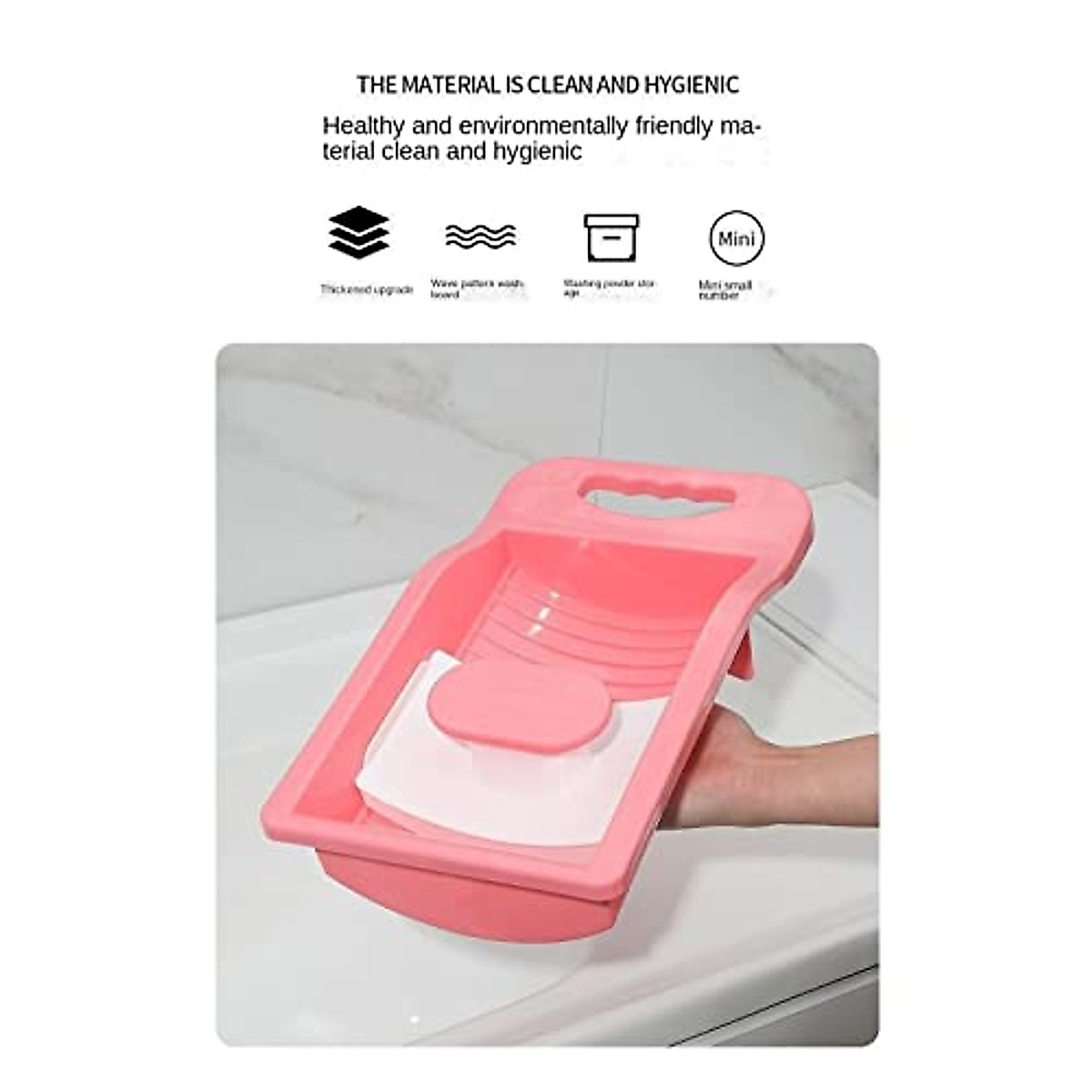 NANHAN Portable Mini Washboard, Plastic Washboard for Personal Underwear Socks, for Hand Washing Clothes and Small Delicate Articles…