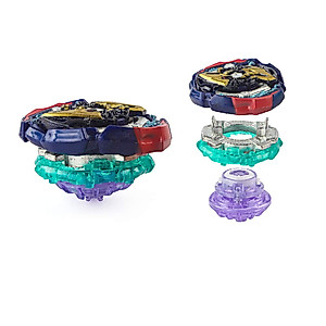 ROKK NOW Metal Fury | Bey Battle Burst Gyro Attack Metal Spinning Tops with Starter Battle Arena, Launchers & Includes 4 Battling Metal Gyro Blades for Adults & Children, Boys & Girls (26A)