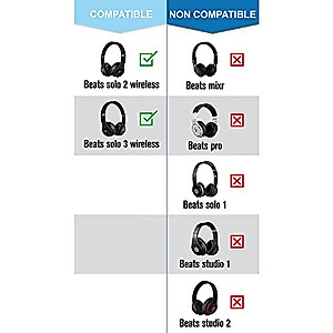 MMOBIEL Ear Pads Cushions Compatible Beats by Dr. Dre Solo 2/3 Wireless Headphones Memory Foam Protein Leather (White)