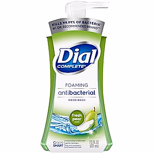 Dial Complete Antibacterial Foaming Hand Wash, Fresh Pear, 7.5 fl oz (Pack of 8)