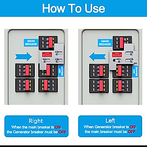 ACANORA Generator Interlock Kit for General Electric GE 150 or 200 Amp Panel, 1 1/4 Inches Spacing, Silver